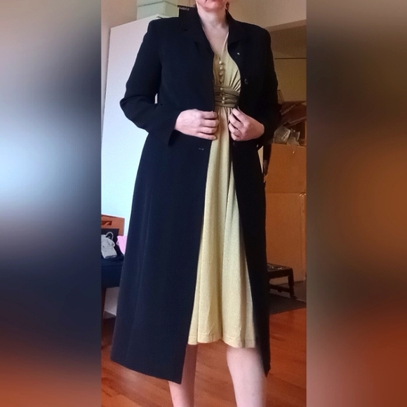 Amanda Smith | Jackets & Coats | Ladies Long Black Coat Vintage Late 9s ...